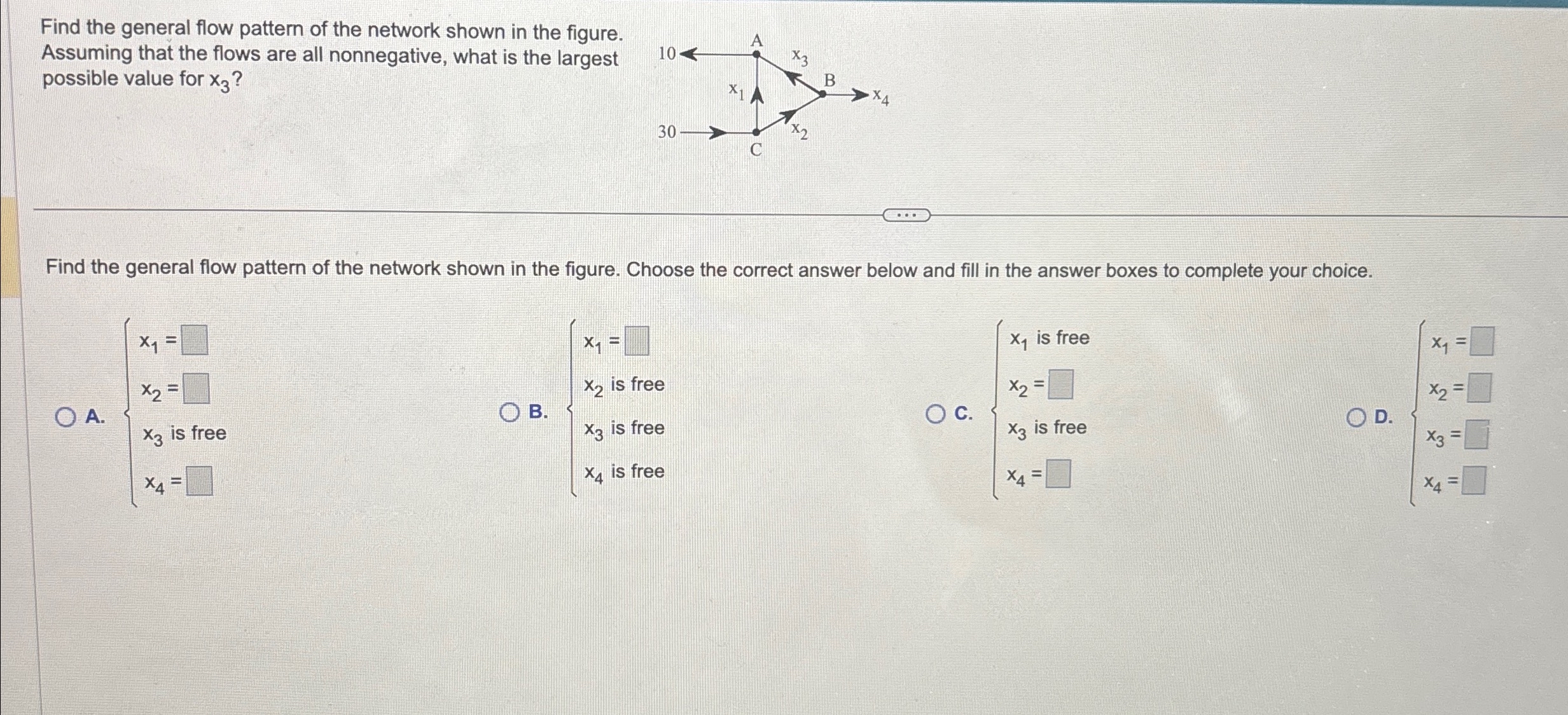 Solved Find the general flow pattern of the network shown in | Chegg.com