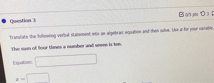 Solved Translate the following verbal statement into an | Chegg.com