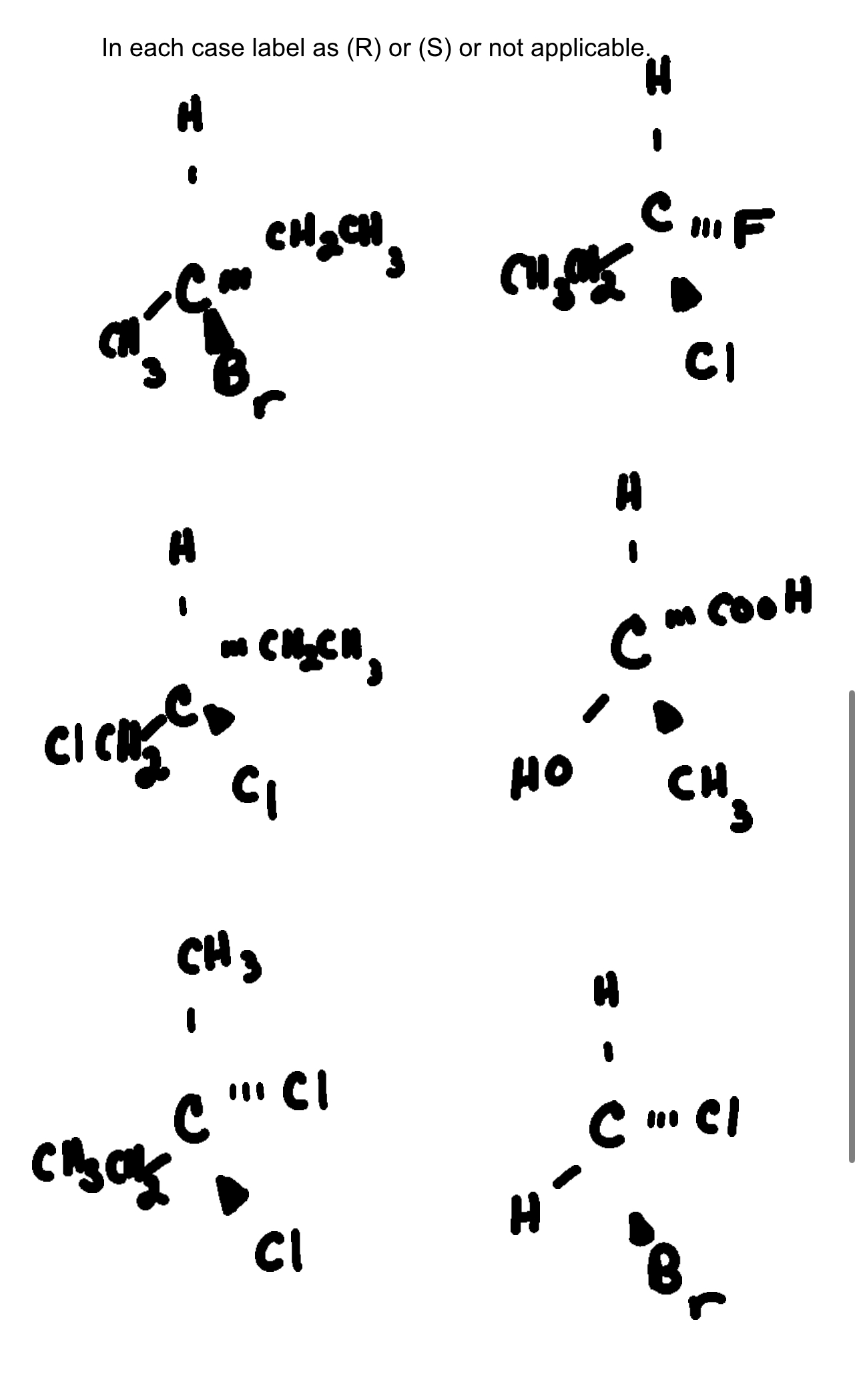 Solved In each case label as (R) ﻿or (S) ﻿or not applicable | Chegg.com