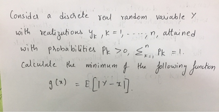on, attained n Consider discrete real random variable | Chegg.com
