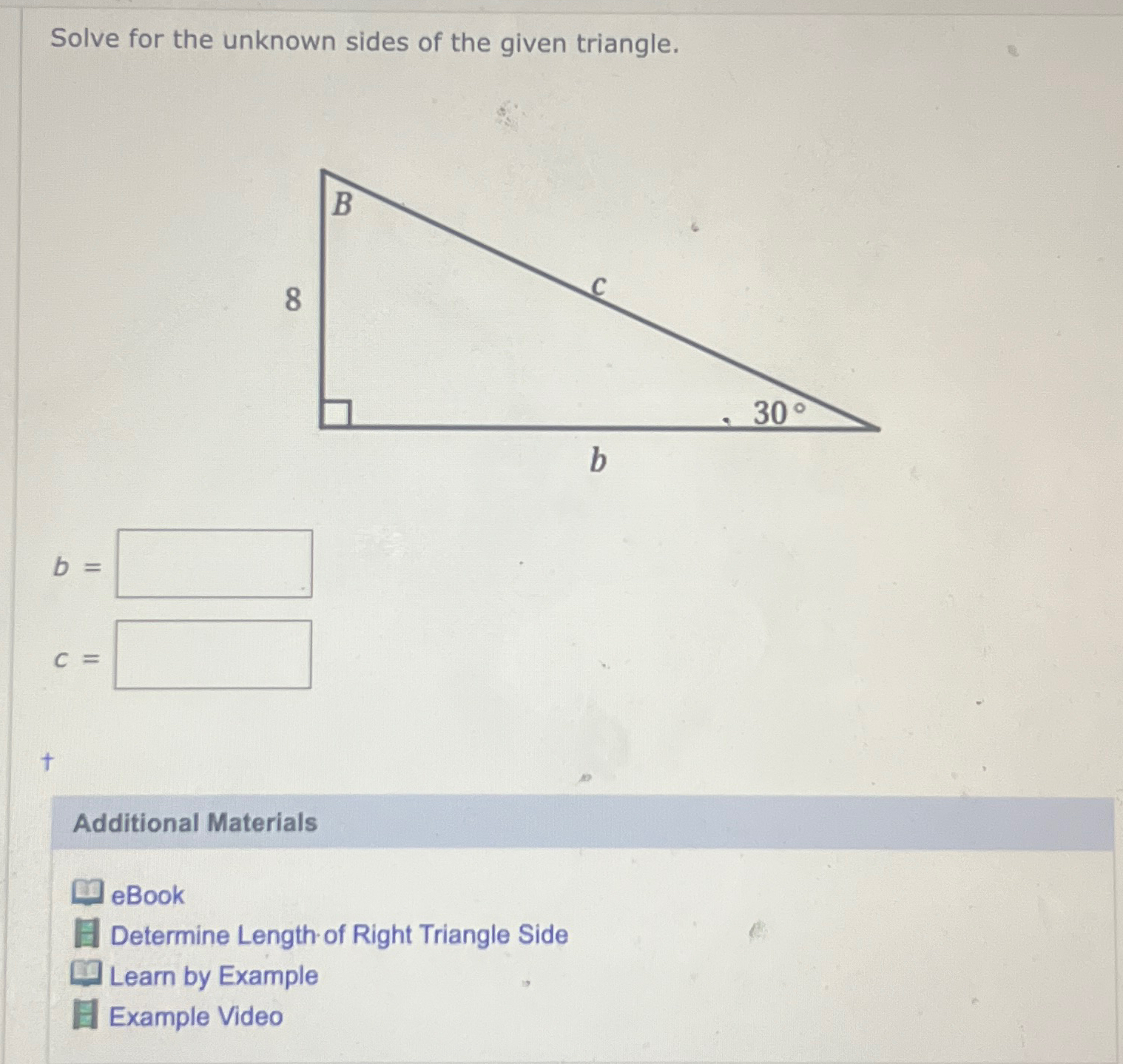 Solve for the unknown sides of the given | Chegg.com
