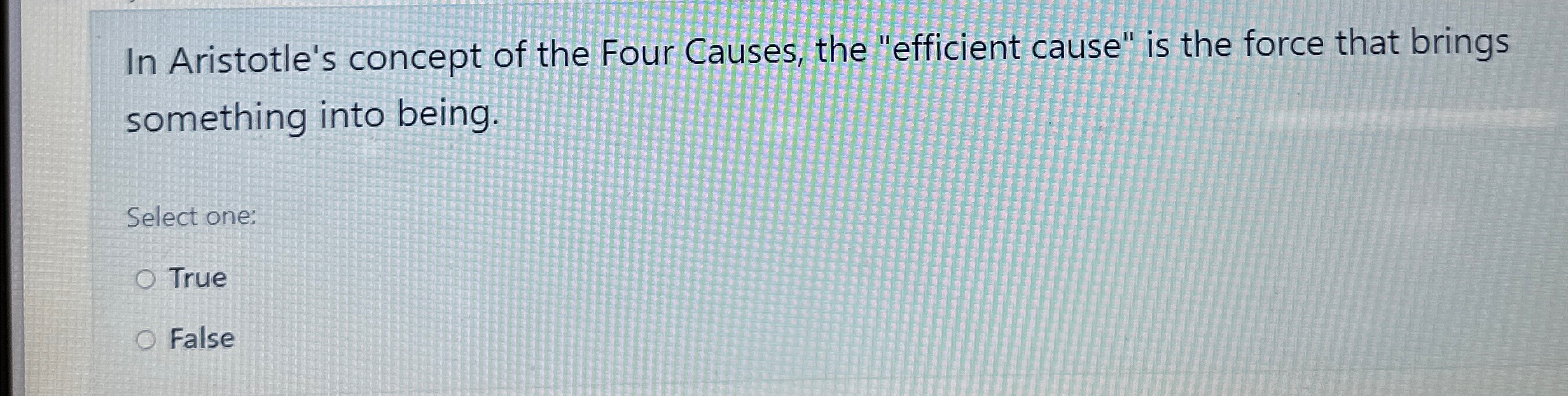 Solved In Aristotle's concept of the Four Causes, the | Chegg.com