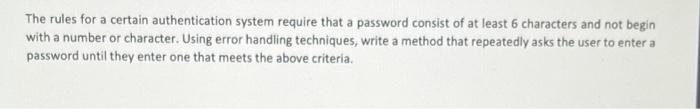 Solved The rules for a certain authentication system require | Chegg.com