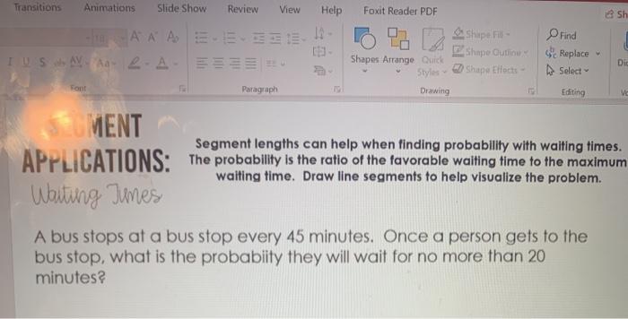 Solved Transitions Animations Slide Show Review View Foxit | Chegg.com