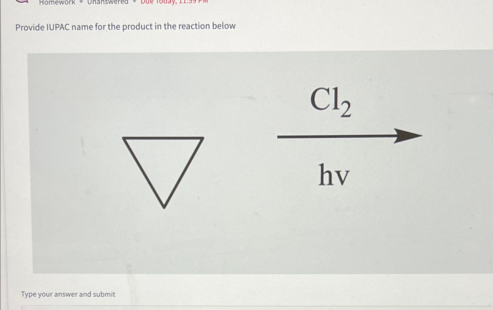 Solved Provide IUPAC name for the product in the reaction | Chegg.com