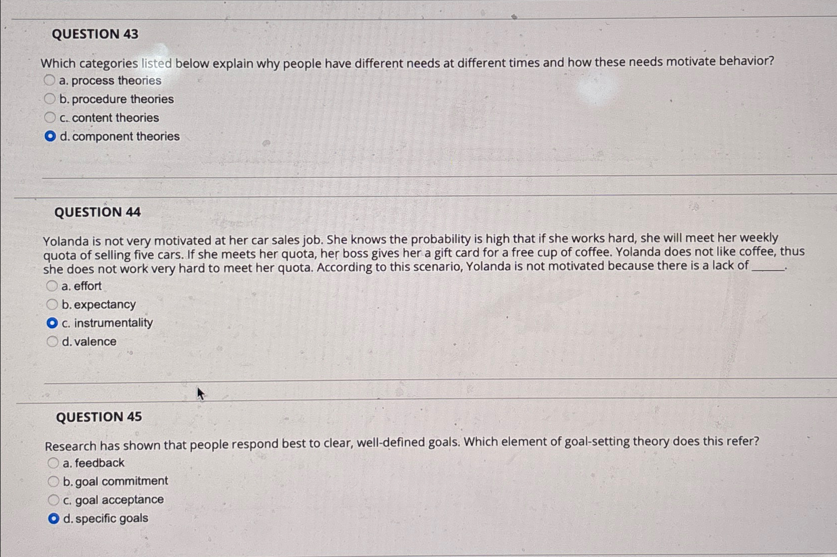 Solved QUESTION 43Which categories listed below explain why | Chegg.com