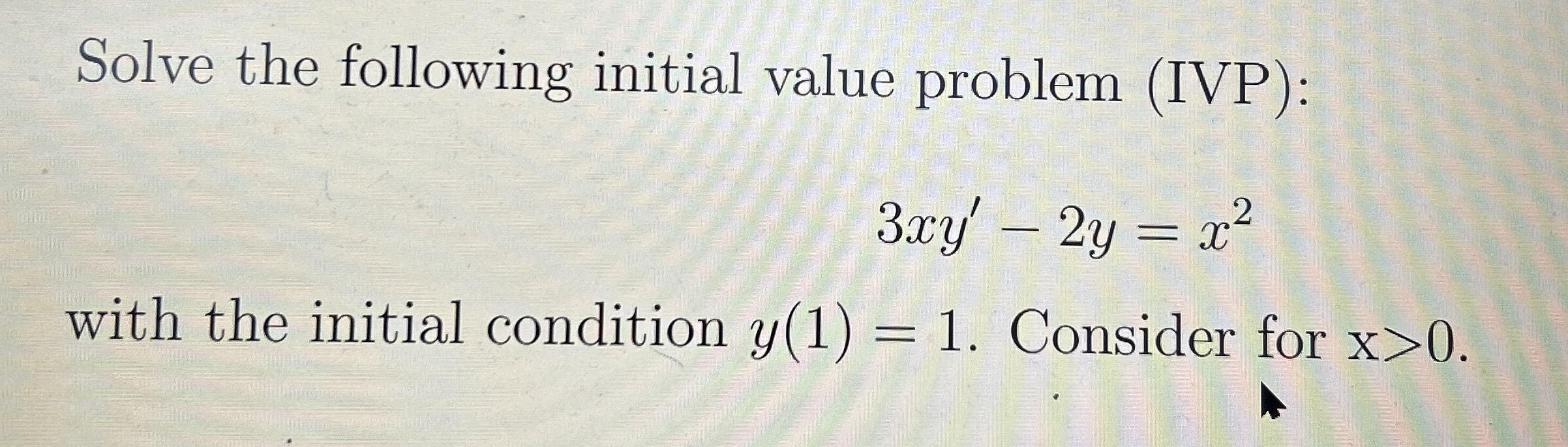 Solved Solve the following initial value problem | Chegg.com