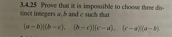 Solved 3.4.25 Prove that it is impossible to choose three | Chegg.com