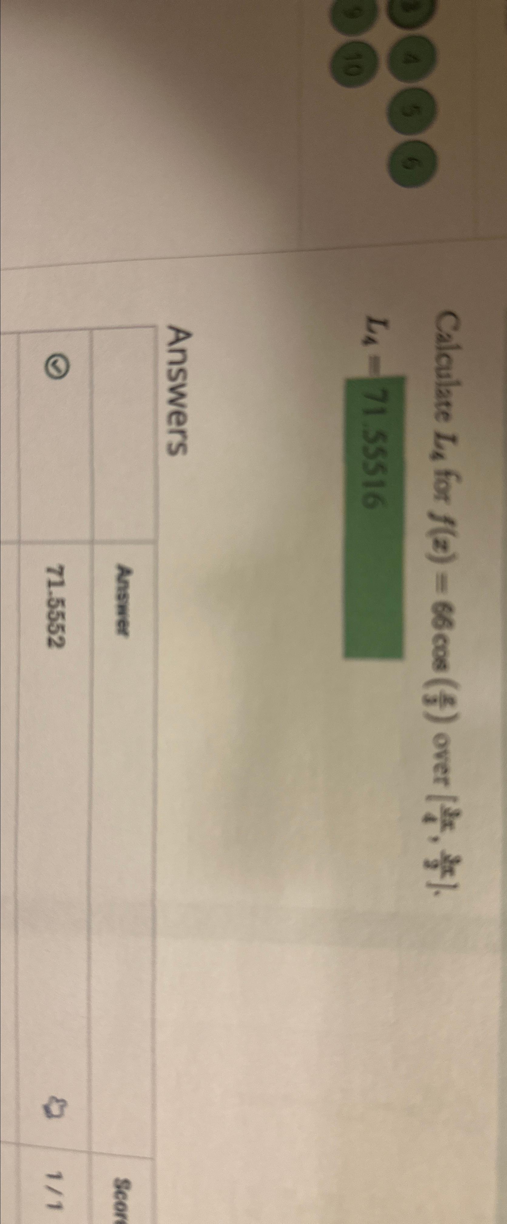 Solved Calculate L4 ﻿for f(z)=66cos(23) ﻿over | Chegg.com