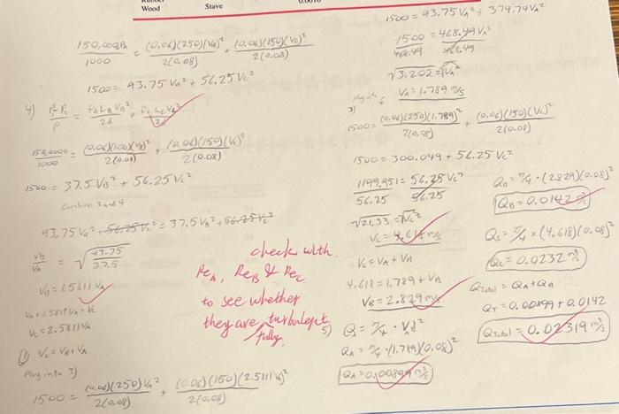 Solved Could some solve for the Reynolds numbers using the | Chegg.com
