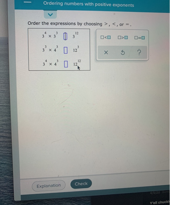 Solved Ordering numbers with positive exponents Order the | Chegg.com