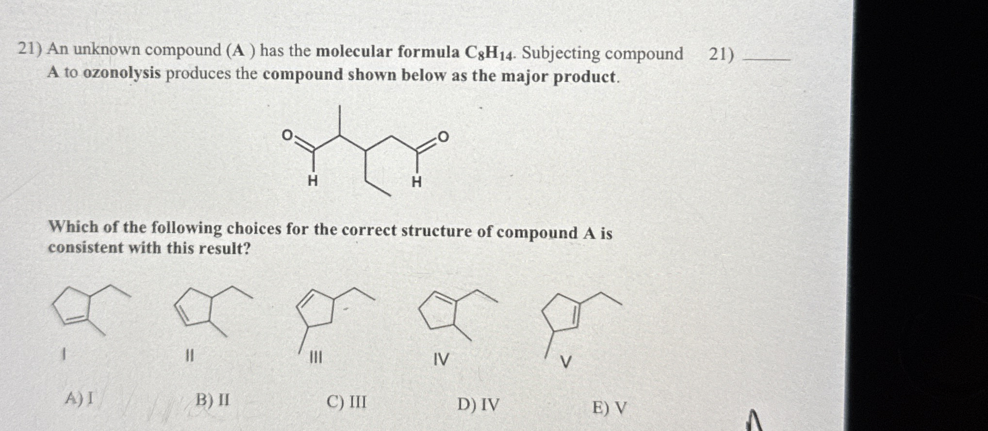 Solved An unknown compound (A) ﻿has the molecular formula | Chegg.com