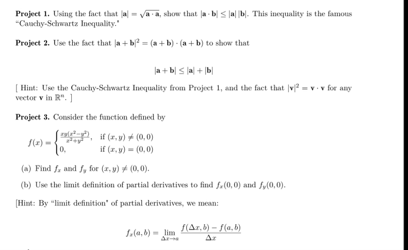 Solved Project 1. ﻿Using the fact that |a|=a*a2, ﻿show that | Chegg.com
