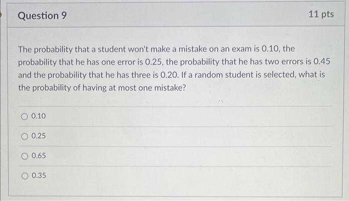 Solved The probability that a student won't make a mistake | Chegg.com
