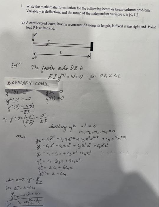 Solved 1. Write the mathematic formulation for the following | Chegg.com