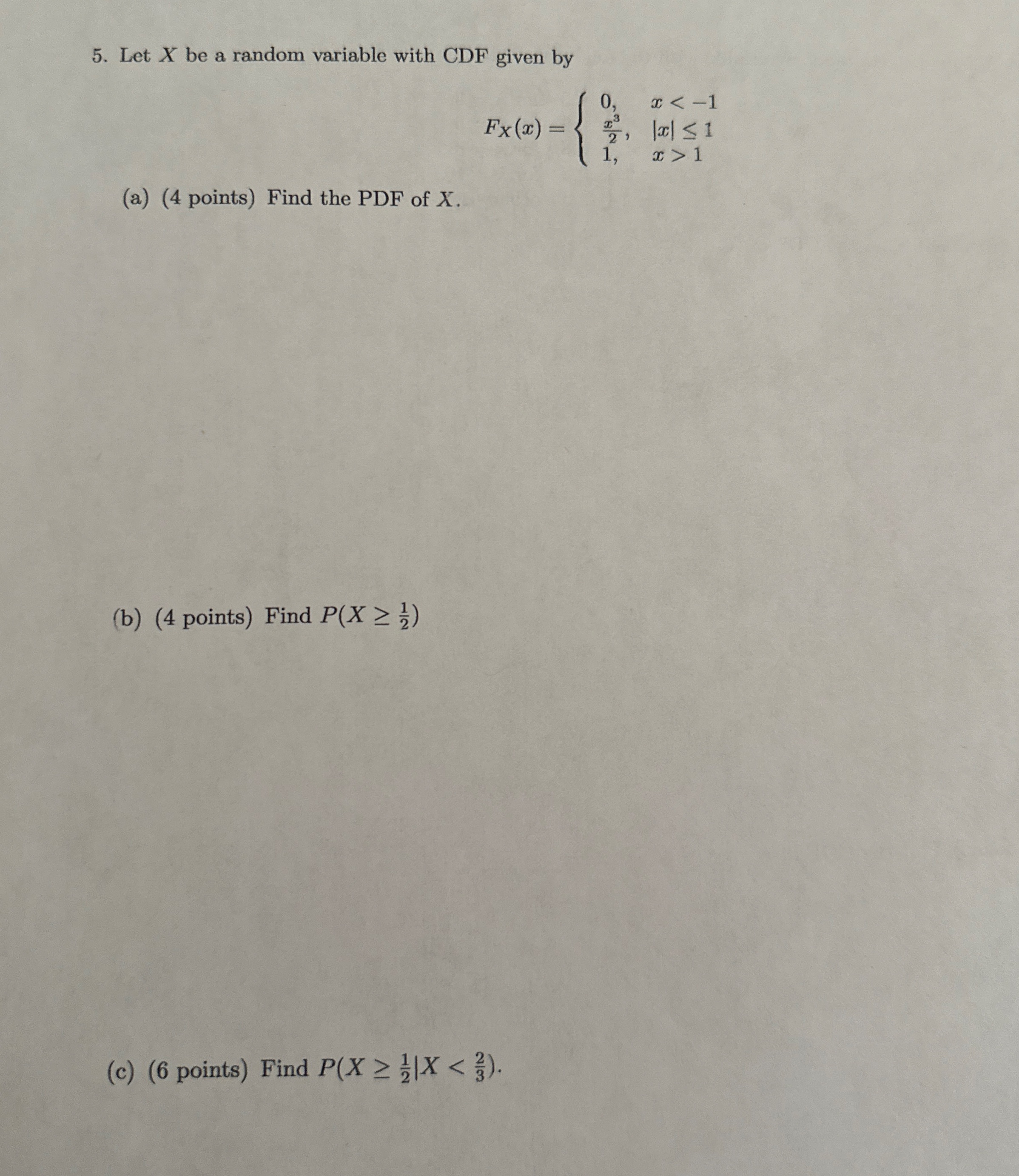 Solved By An Expert Let X ﻿be A Random Variable With Cdf Given 1186
