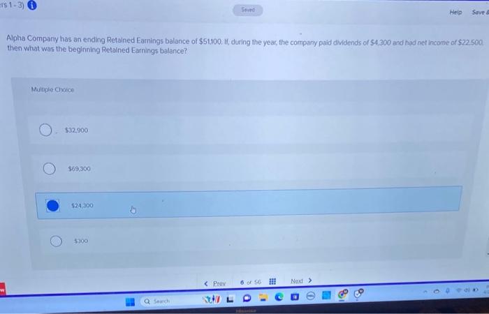 Solved Alpha Company has an ending Retained Earnings balance | Chegg.com