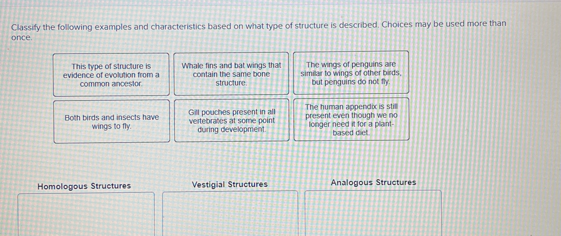 Solved Classify the following examples and characteristics | Chegg.com