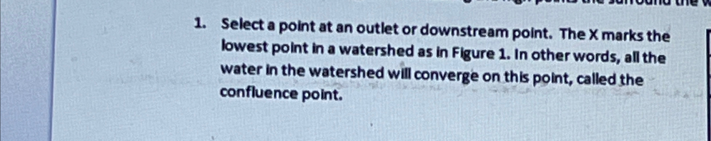 Solved Select a point at an outlet or downstream point. The | Chegg.com