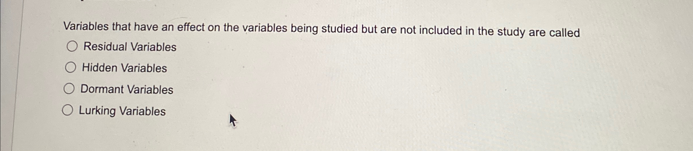 Solved Variables that have an effect on the variables being | Chegg.com