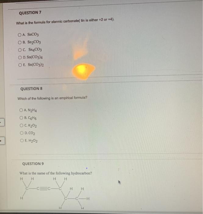 Solved QUESTION 7 What is the formula for stannic carbonate( | Chegg.com