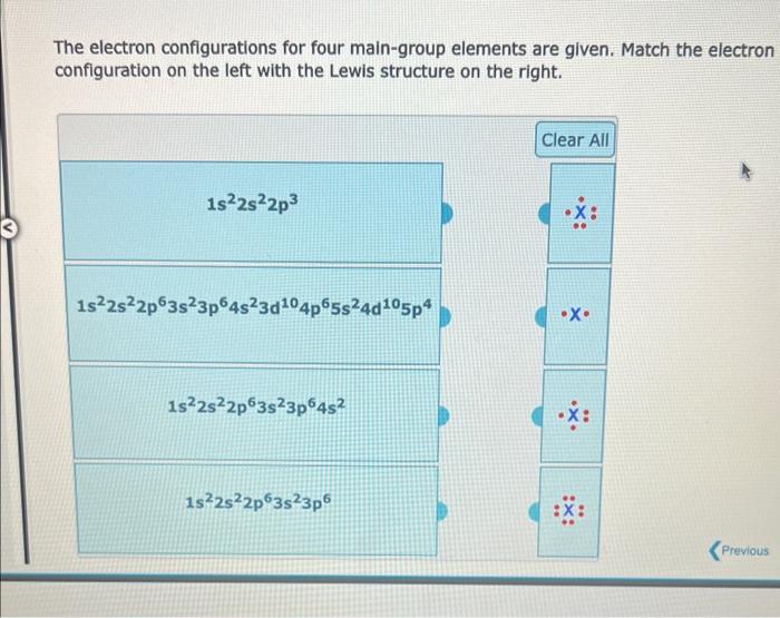 Solved The electron configurations for four main-group | Chegg.com