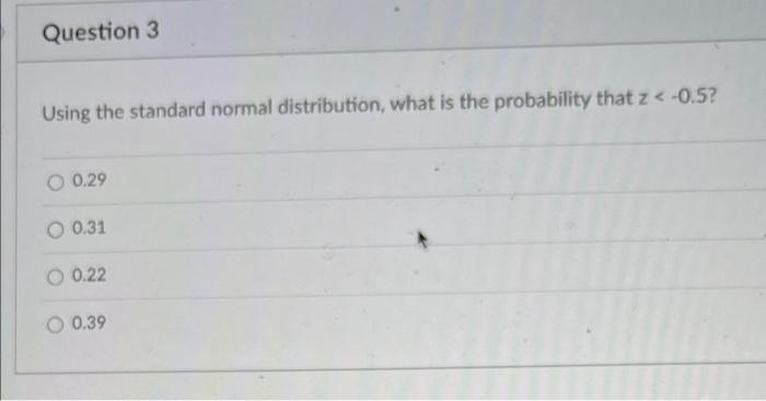 Solved Using the standard normal distribution, what is the | Chegg.com