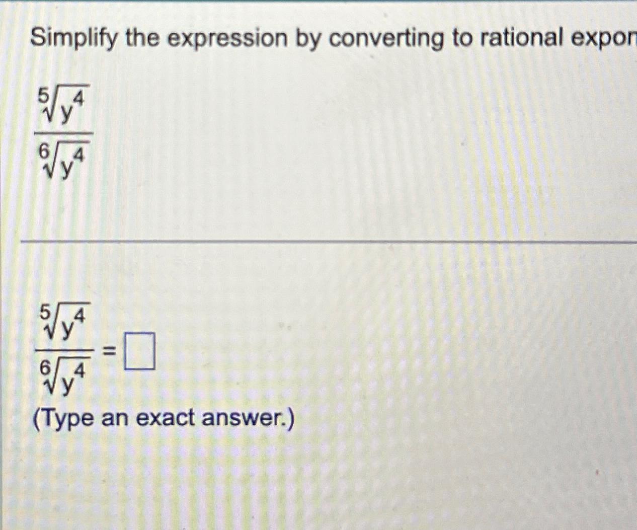 Solved Simplify the expression by converting to rational | Chegg.com
