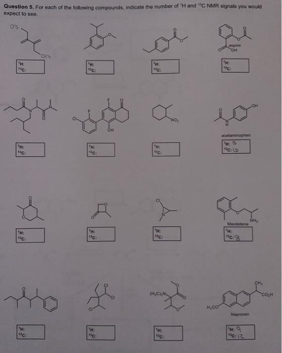 Question 5. For each of the following compounds, | Chegg.com