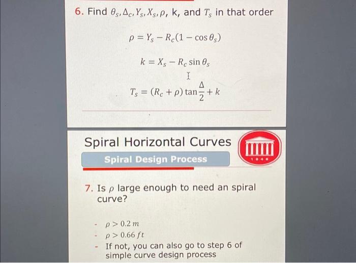 Spiral Horizontal Curves 4. Find runoff length (Lr) | Chegg.com
