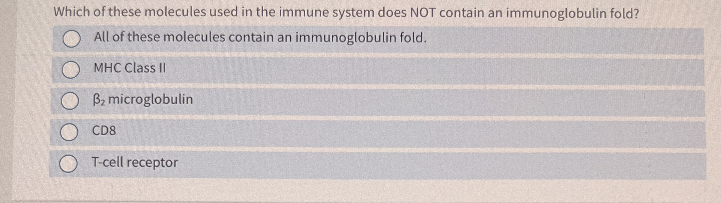 Solved Which of these molecules used in the immune system | Chegg.com
