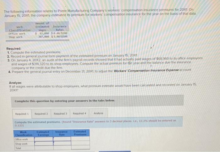 Solved The following information relates to Ponte | Chegg.com