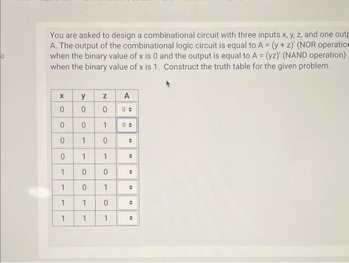 Solved You are asked to design a combinational circuit with | Chegg.com