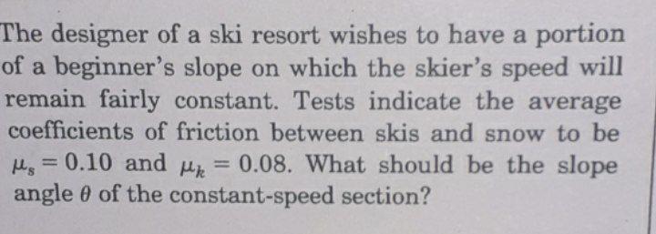 Solved The designer of a ski resort wishes to have a portion | Chegg.com