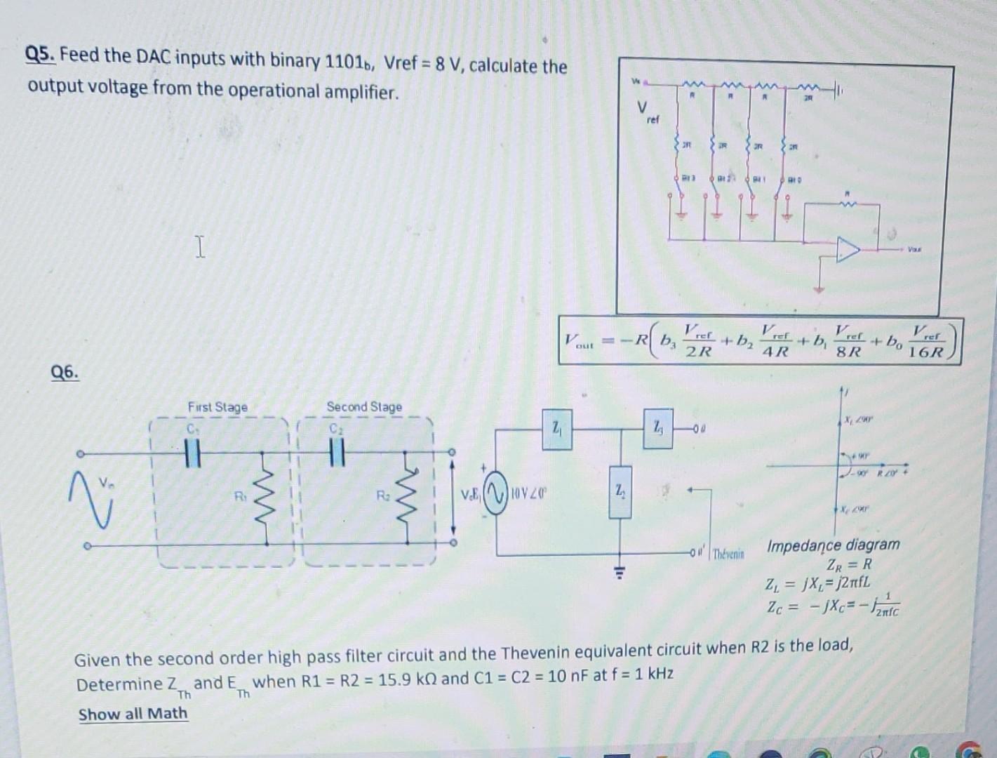 Solved Q5 Feed The Dac Inputs With Binary 1101bvref8v