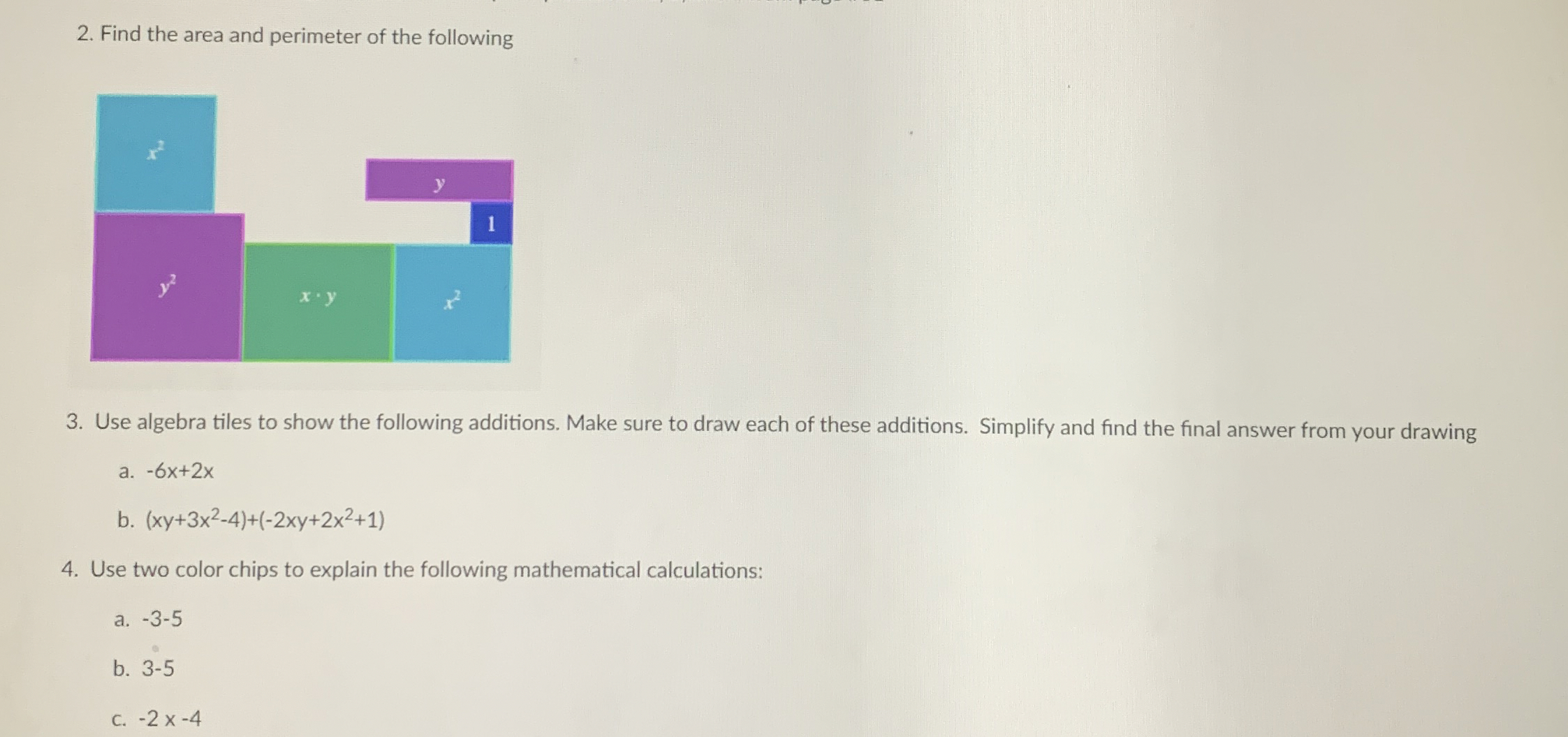 Solved Find the area and perimeter of the followingUse | Chegg.com