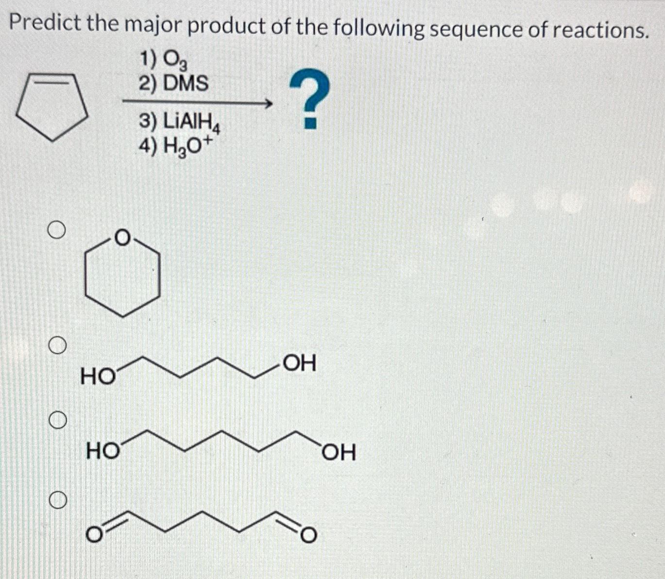 Solved Predict the major product of the following sequence | Chegg.com
