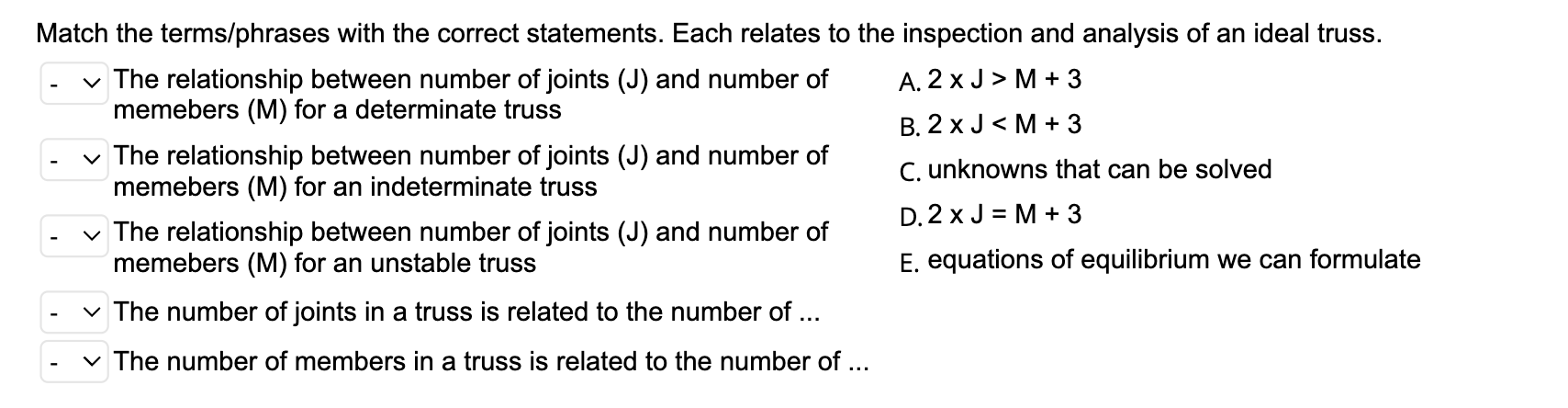 Solved Match the terms/phrases with the correct statements. | Chegg.com