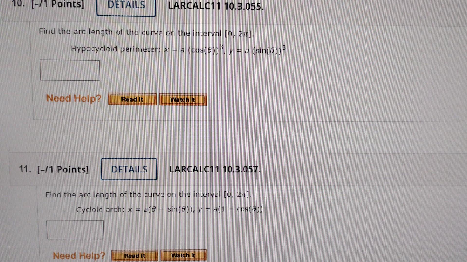 Solved Find the arc length of the curve on the interval | Chegg.com
