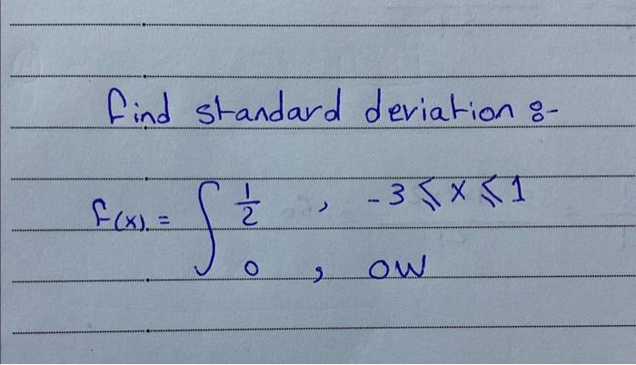Solved find standard deviation:- | Chegg.com