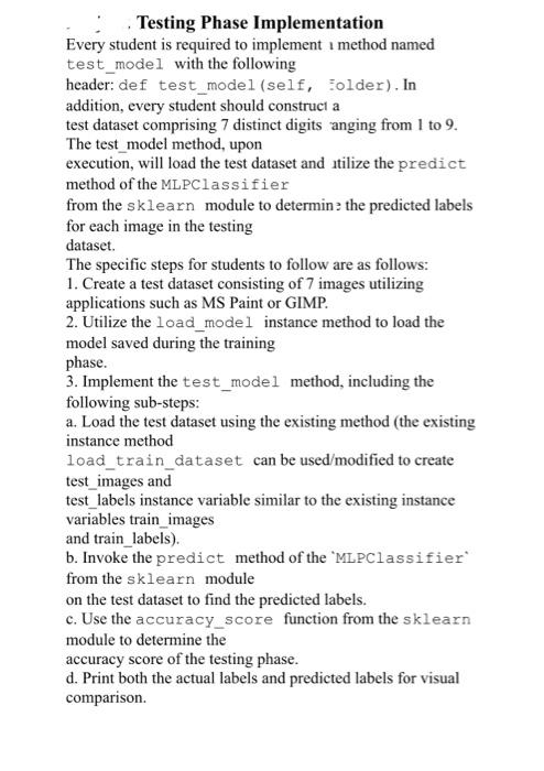 Solved . Testing Phase Implementation Every student is | Chegg.com