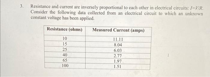 Solved Resistance and current are inversely proportional to | Chegg.com
