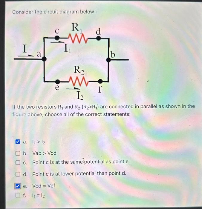 Solved Consider the circuit diagram below - If the two | Chegg.com