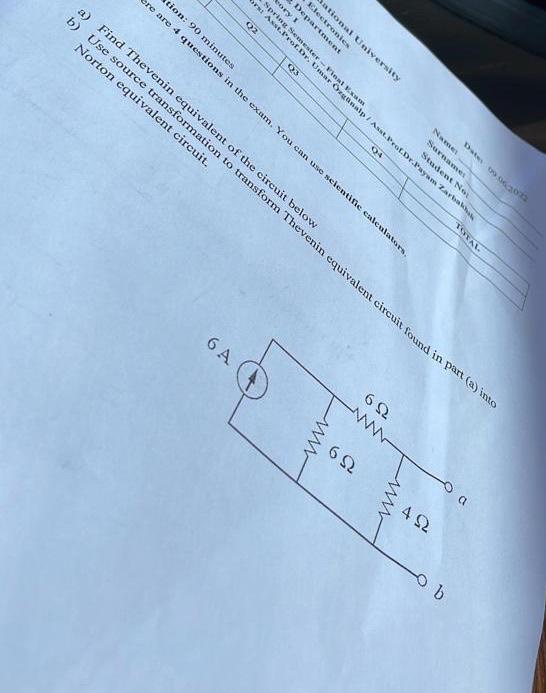 Solved circuit theory i need to solve thise quistion with | Chegg.com