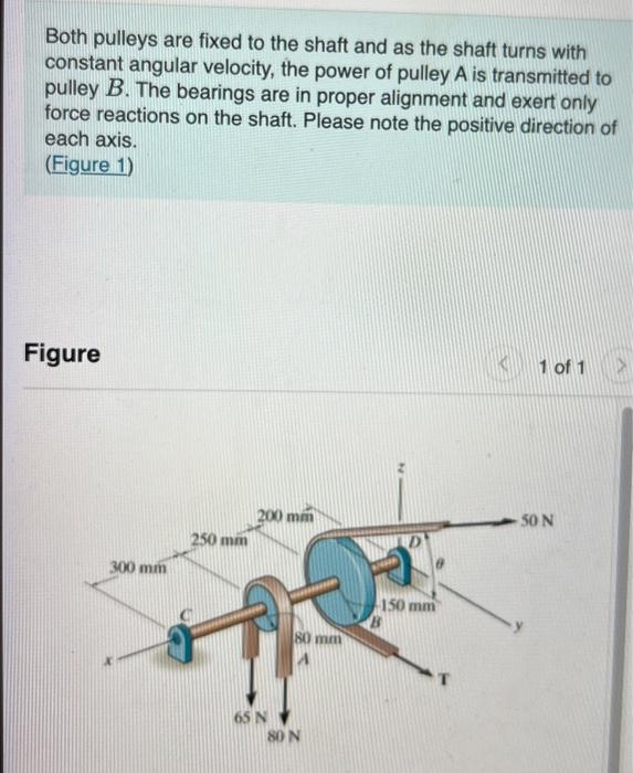 Solved Both pulleys are fixed to the shaft and as the shaft | Chegg.com
