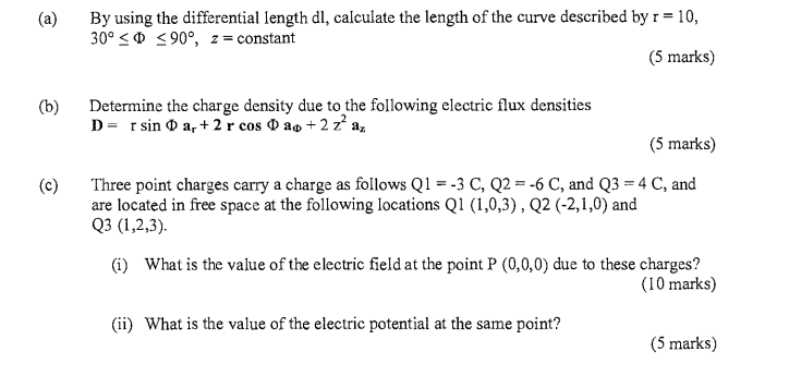 Solved (a) By using the differential length dl, calculate | Chegg.com