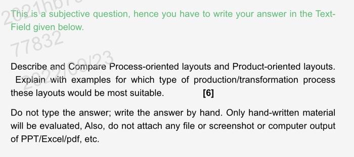 Solved This is a subjective question, hence you have to | Chegg.com