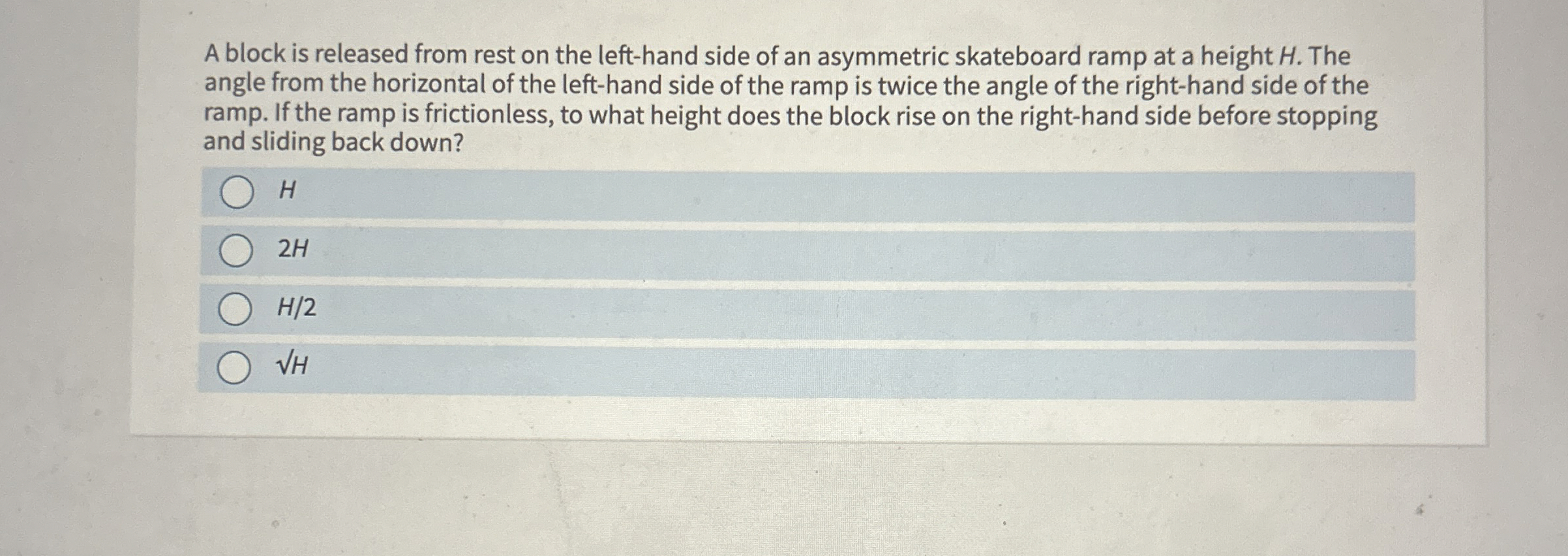 Solved A block is released from rest on the left-hand side | Chegg.com