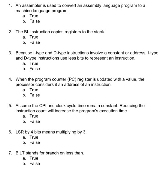 Solved 1 An Assembler Is Used To Convert An Assembly 
