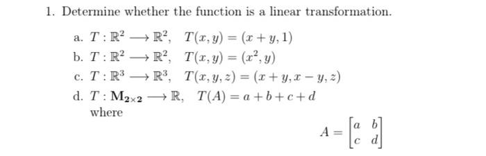 Solved 1. Determine whether the function is a linear | Chegg.com